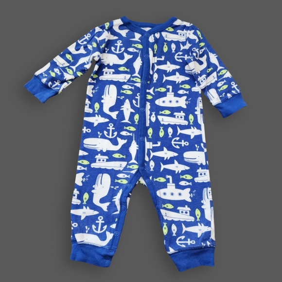 Carter's | One Pieces | Bluewhite Ocean Sleeper Kids 6m | Poshmark